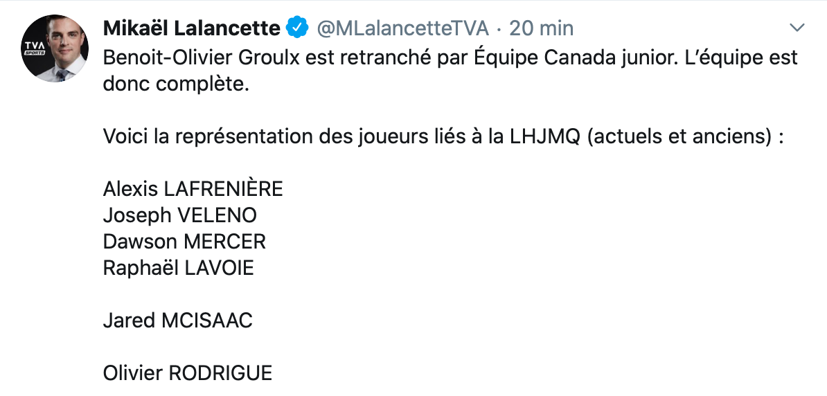 Hockey30 | Raphaël Lavoie survit, mais un autre Québécois écope... Hockey30 | Raphaël Lavoie survit, mais un autre Québécois écope...
