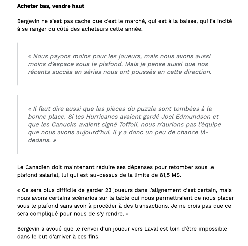 Hockey30 | Marc Bergevin ne peut pas MENTIR... Hockey30 | Marc Bergevin ne peut pas MENTIR...